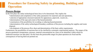 Safe Design and safety of operation of plants | PDF