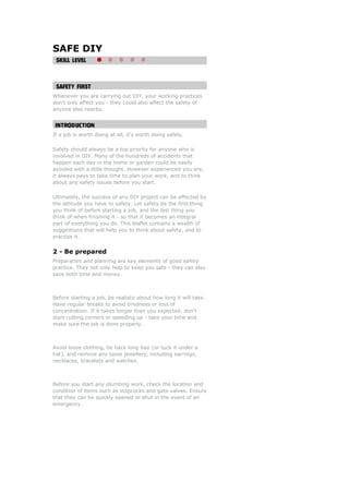 Safe diy | PDF | First Aid | Injuries