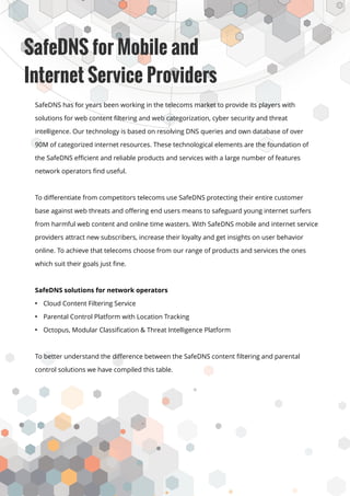 SafeDNS for Internet and Mobile Service Providers | PDF
