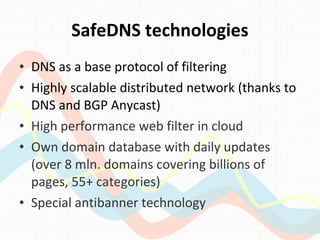 SafeDNS filtering solutions for ISPs & Telecom | PDF