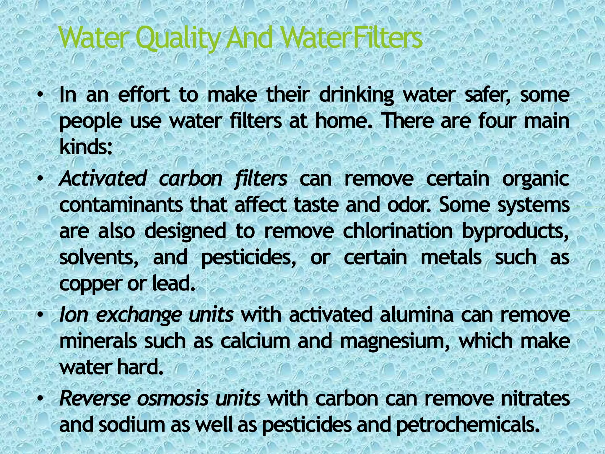 Safe Drinking Water ppt | PPTX