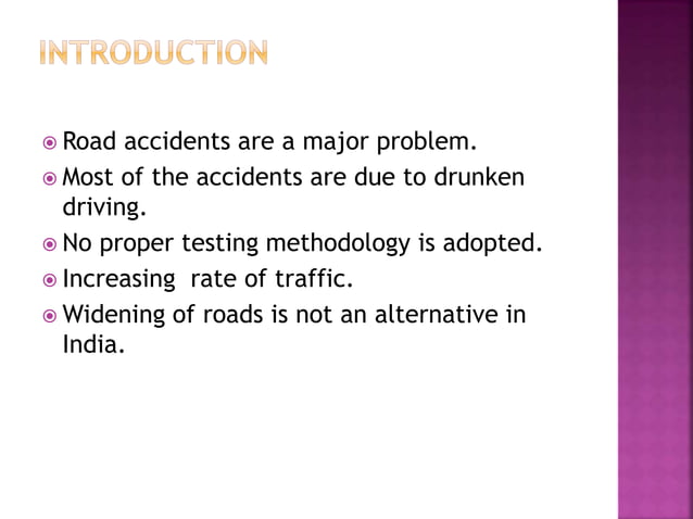 Safe driving with alcohol detection ppt | PPTX