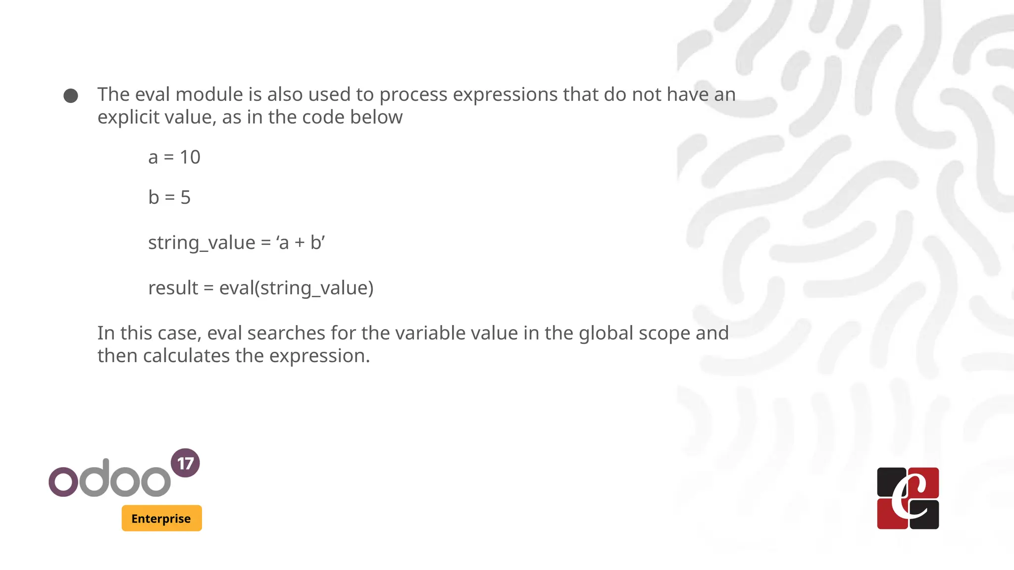 Safe_eval in Odoo 17 - Odoo 17 Technical Slides | PPTX