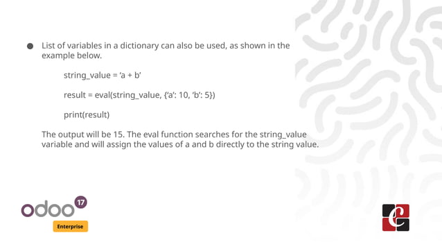 Safe_eval in Odoo 17 - Odoo 17 Technical Slides | PPT