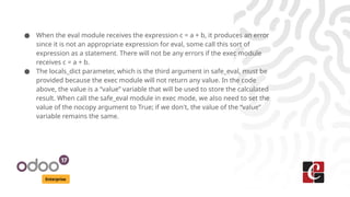 Safe_eval in Odoo 17 - Odoo 17 Technical Slides | PPTX