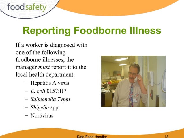 Safe food handlers | PPT | Infectious Diseases | Diseases and Conditions