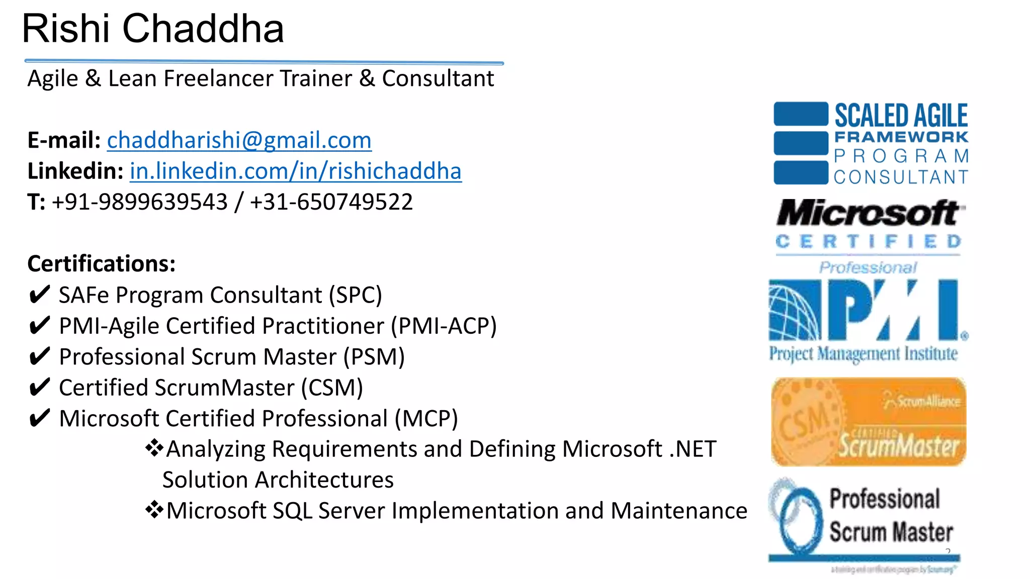 Scaled Agile Framework® Safe® Pptx