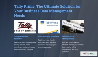 Tally Prime's Security Features: Safeguarding Your Business Data | PDF