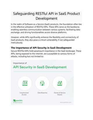 Safeguarding RESTful API in SaaS Product Development | PDF