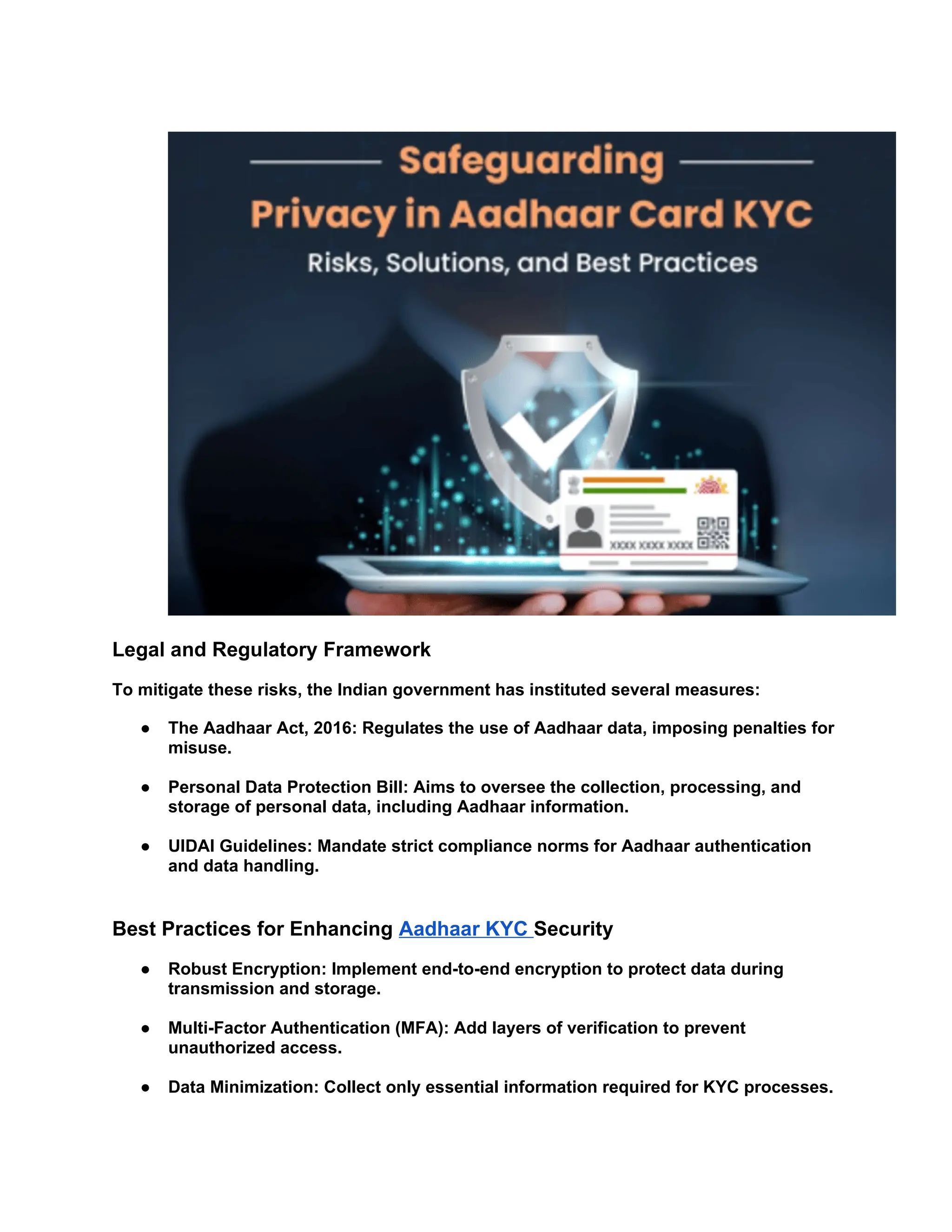 Safeguarding Aadhaar KYC_ Addressing Security Challenges and Enhancing Privacy.docx