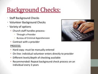 Congregational Best Practices for Safety, Security, Volunteer ...