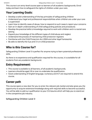 Safeguarding Children Level 3 - Course Gate | PDF
