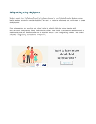 Safeguarding Children: The Children Protection Policy at Schools | PDF