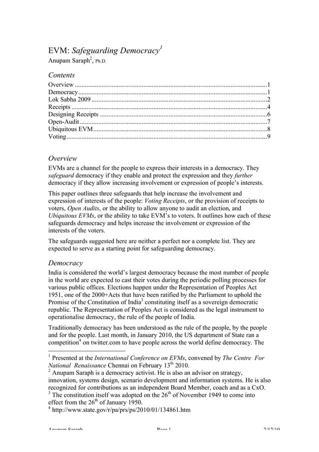Safeguarding Democracy | PDF | Civic affairs | Politics