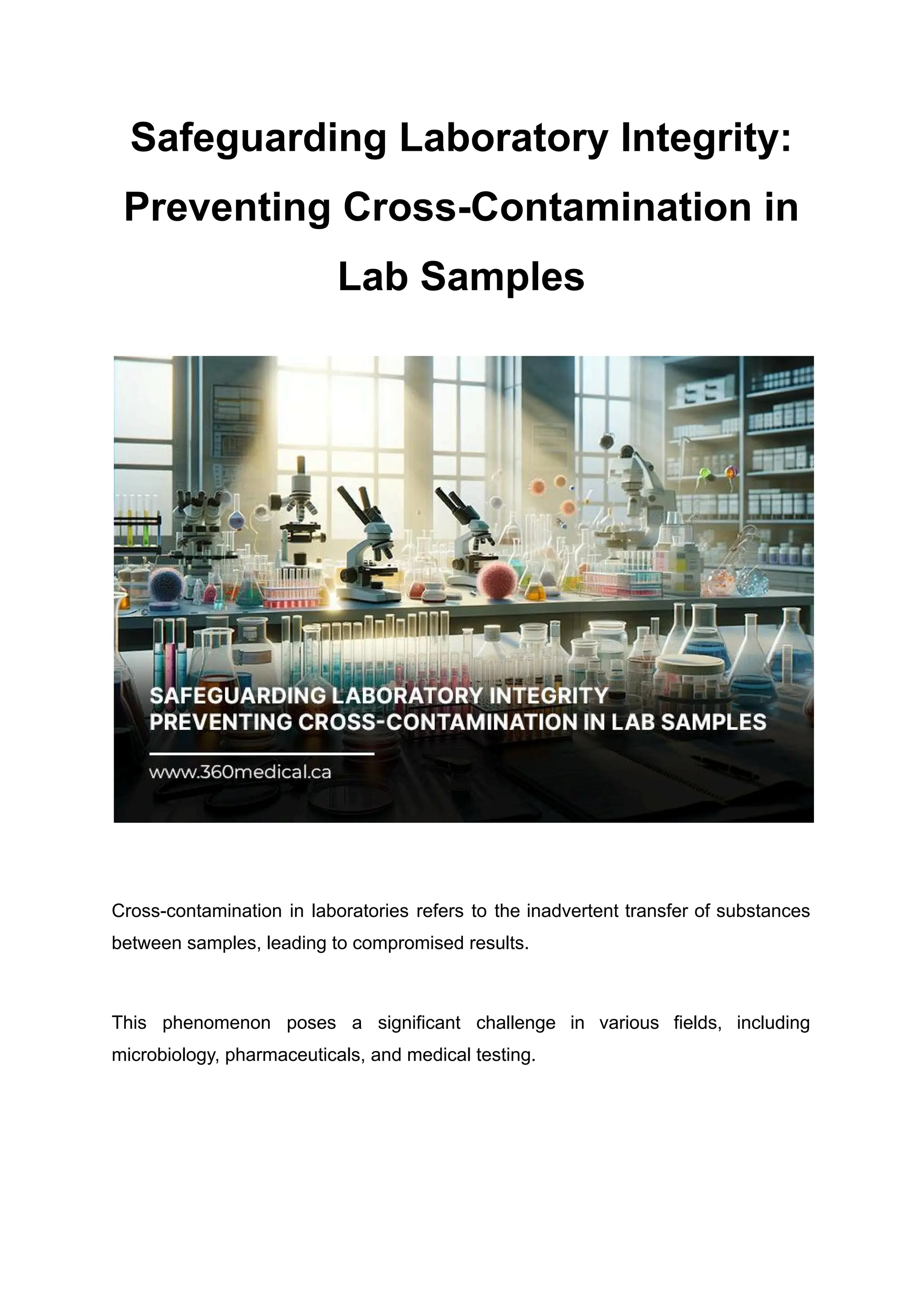 Safeguarding Laboratory Integrity_ Preventing Cross-Contamination in ...