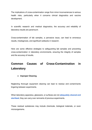Safeguarding Laboratory Integrity_ Preventing Cross-Contamination in ...
