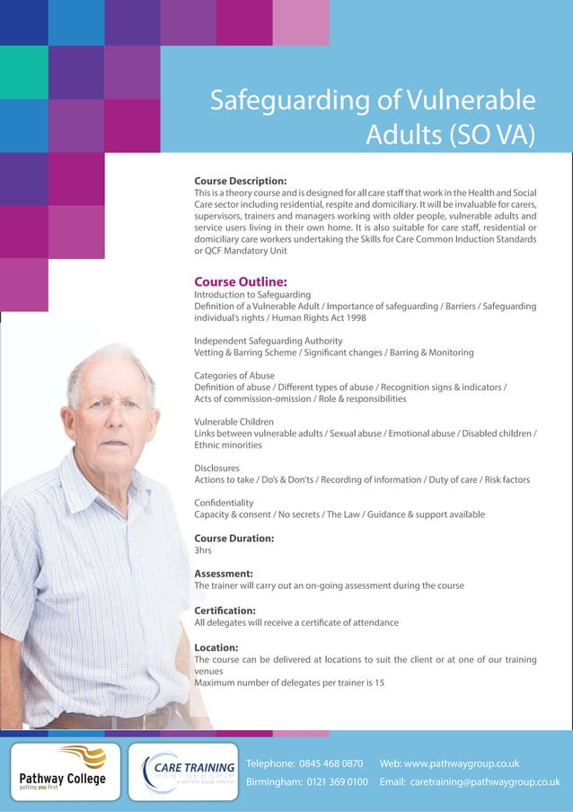 Safeguarding of Vulnerable Adults (SO VA) Training Course | PDF