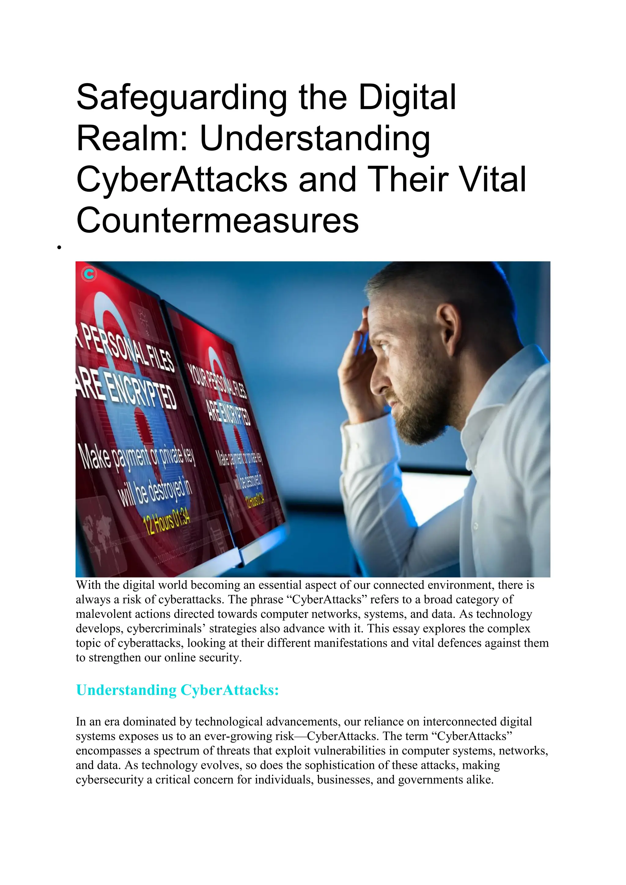 Safeguarding the Digital Realm Understanding CyberAttacks and Their ...