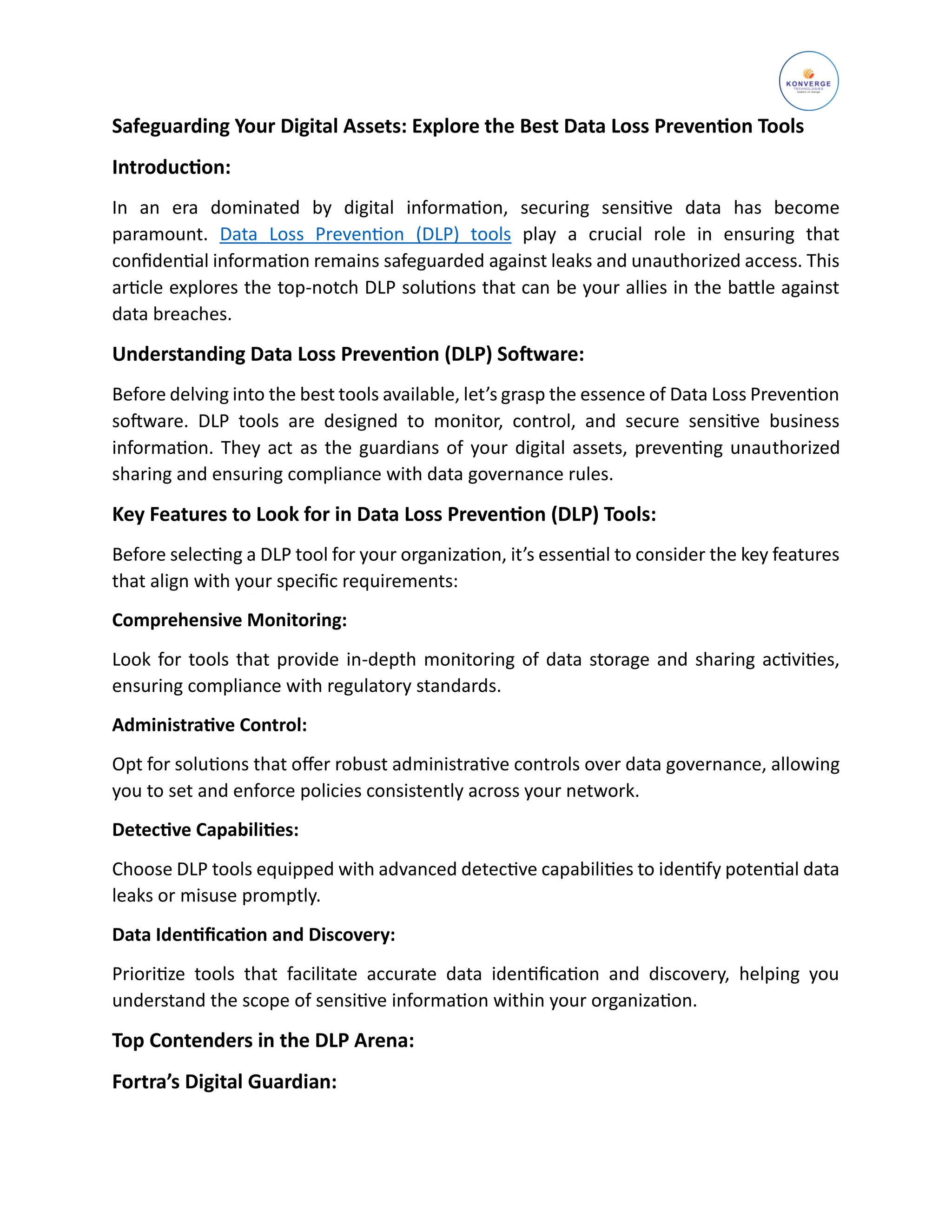 Explore Top Data Loss Prevention Tools | Fortify with DLP Software ...