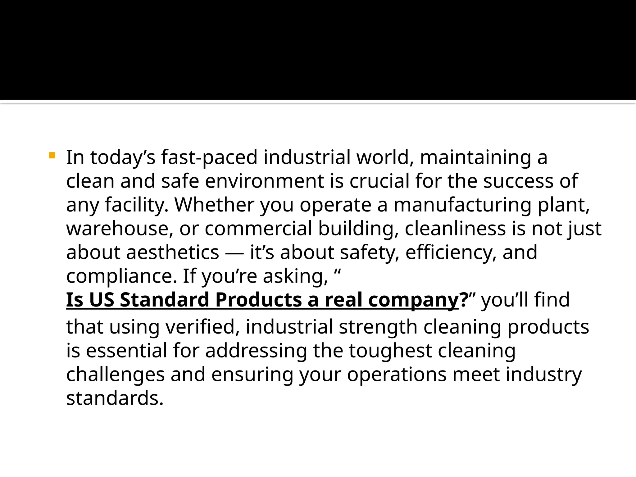 Safeguard Your Facility with Industrial Strength Cleaning US Standard ...