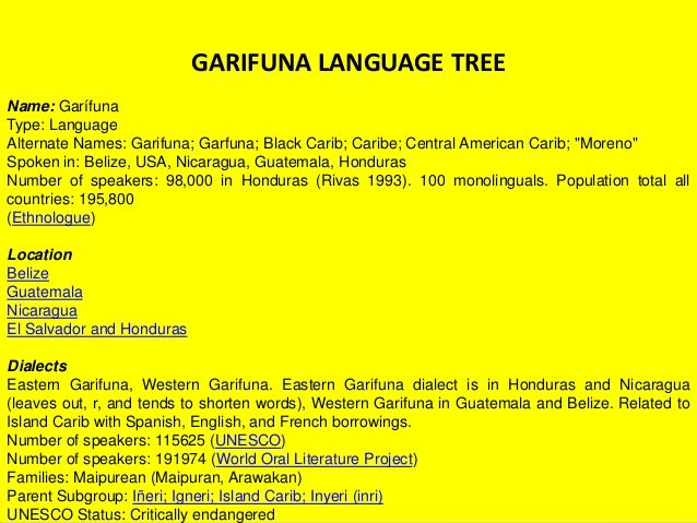 Safegurding of the Garifuna Language