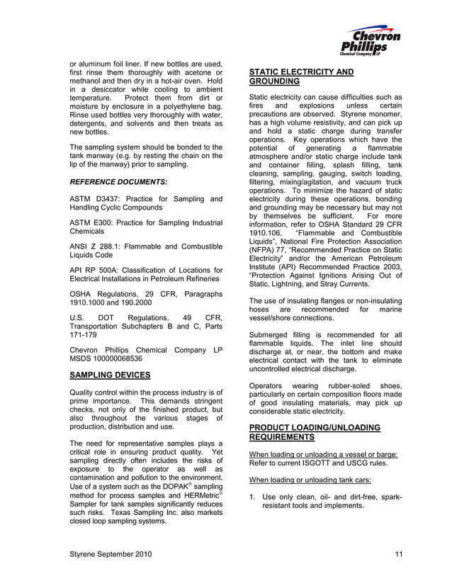 Safe handling and_storage_of_styrene_monomer | PDF