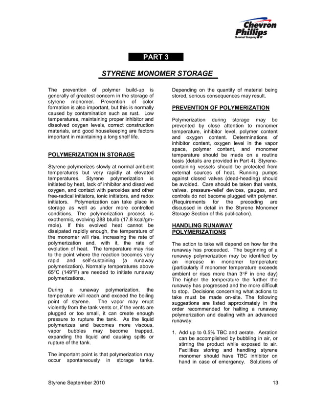 Safe handling and_storage_of_styrene_monomer | PDF