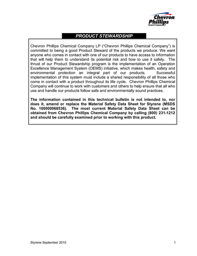 Safe handling and_storage_of_styrene_monomer | PDF