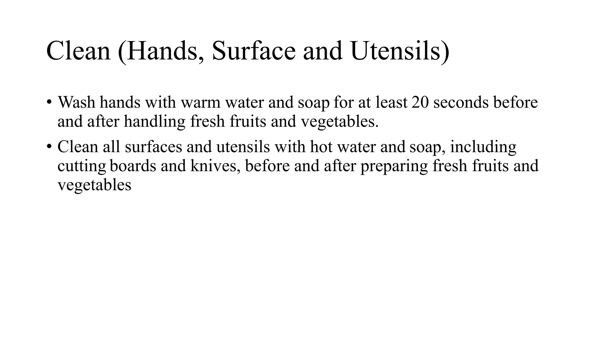 Safe handling of fruits and vegetables | PPTX