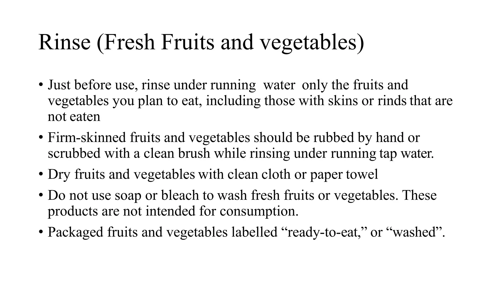 Safe handling of fruits and vegetables | PPTX