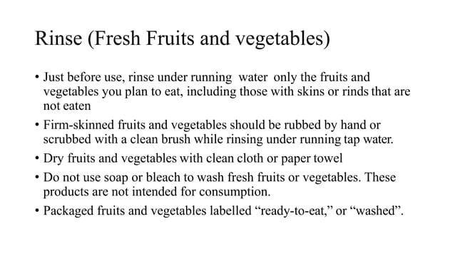 Safe handling of fruits and vegetables | PPTX