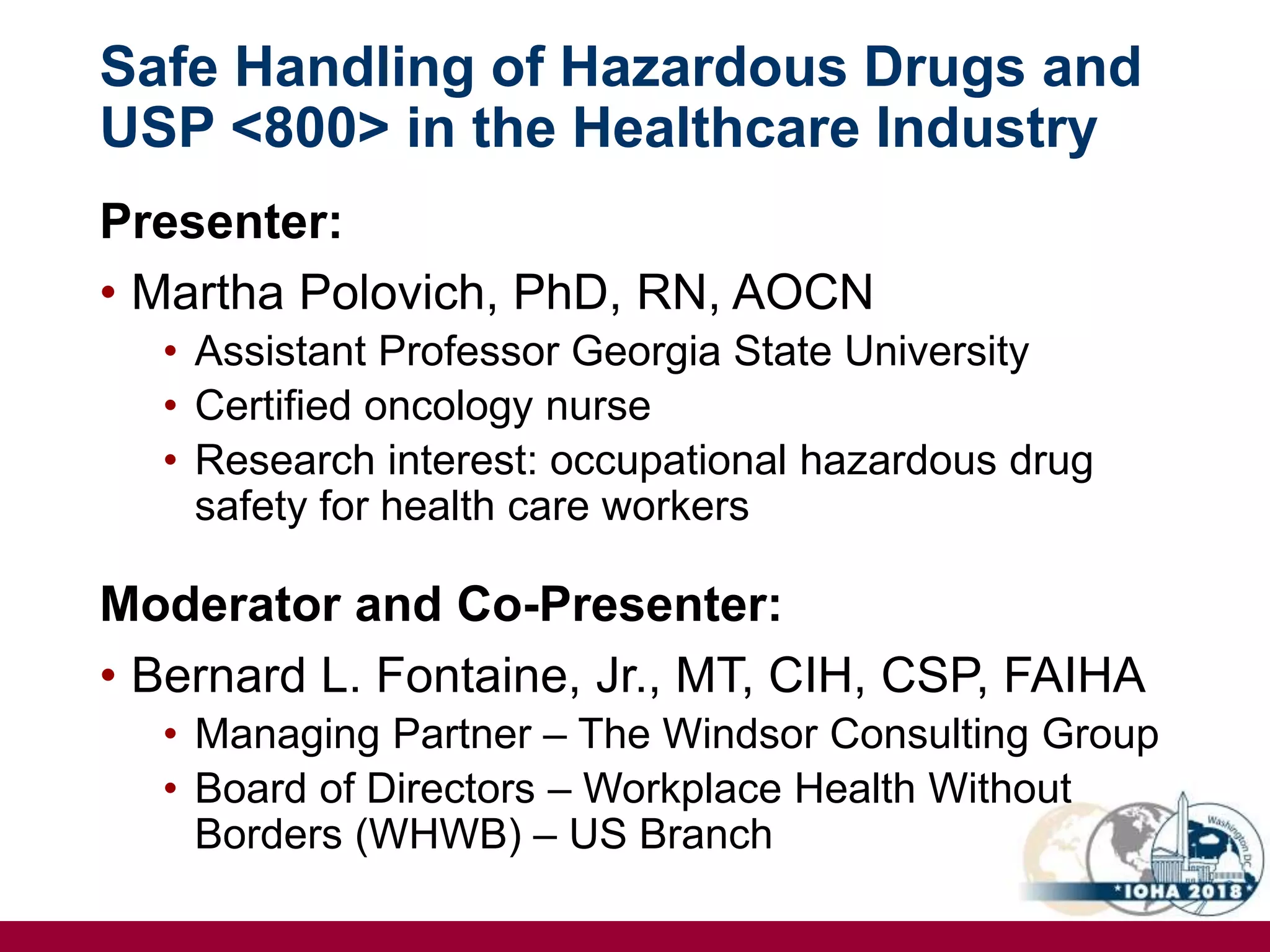 Safe Handling of Hazardous Drugs and USP in the Healthcare Industry ...