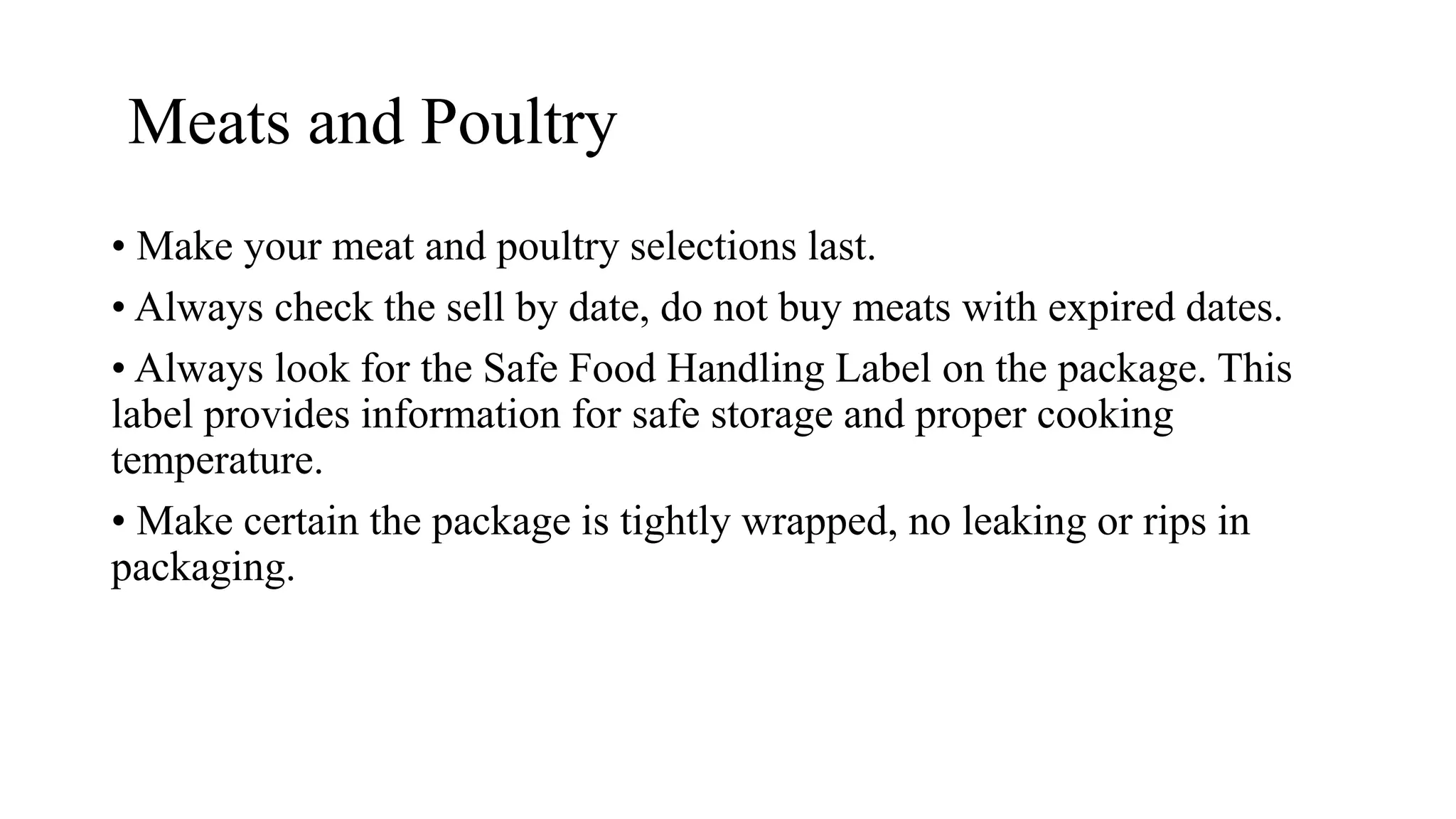 Safe handling of raw meats | PPTX