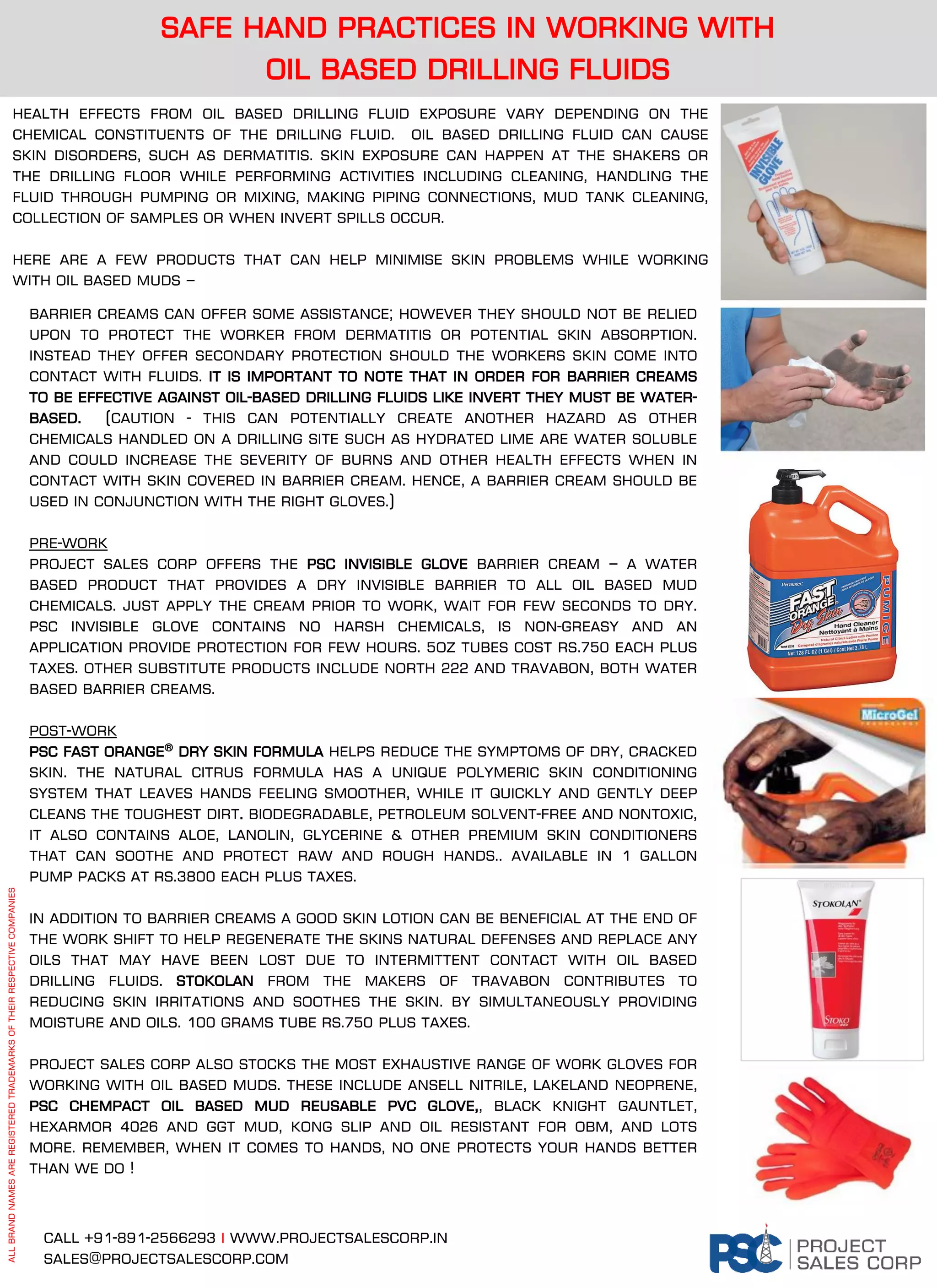 Oil Based Muds Hand Protection | PDF