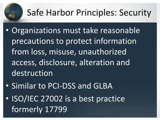 Safe Harbor: A framework for US – EU data privacy | PPTX