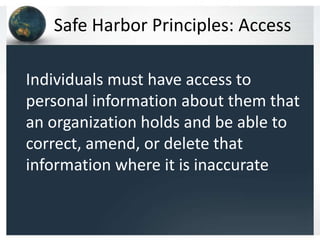 Safe Harbor: A framework for US – EU data privacy | PPTX