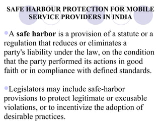 Safe harbour protection_for_mobile_service_pro | PPT