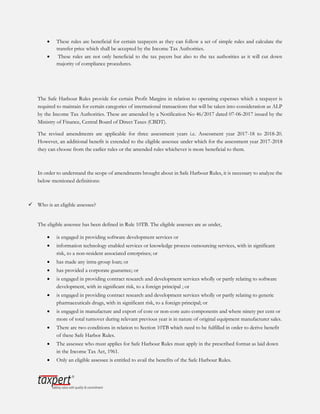 Safe Harbour Rules Amendment | PDF