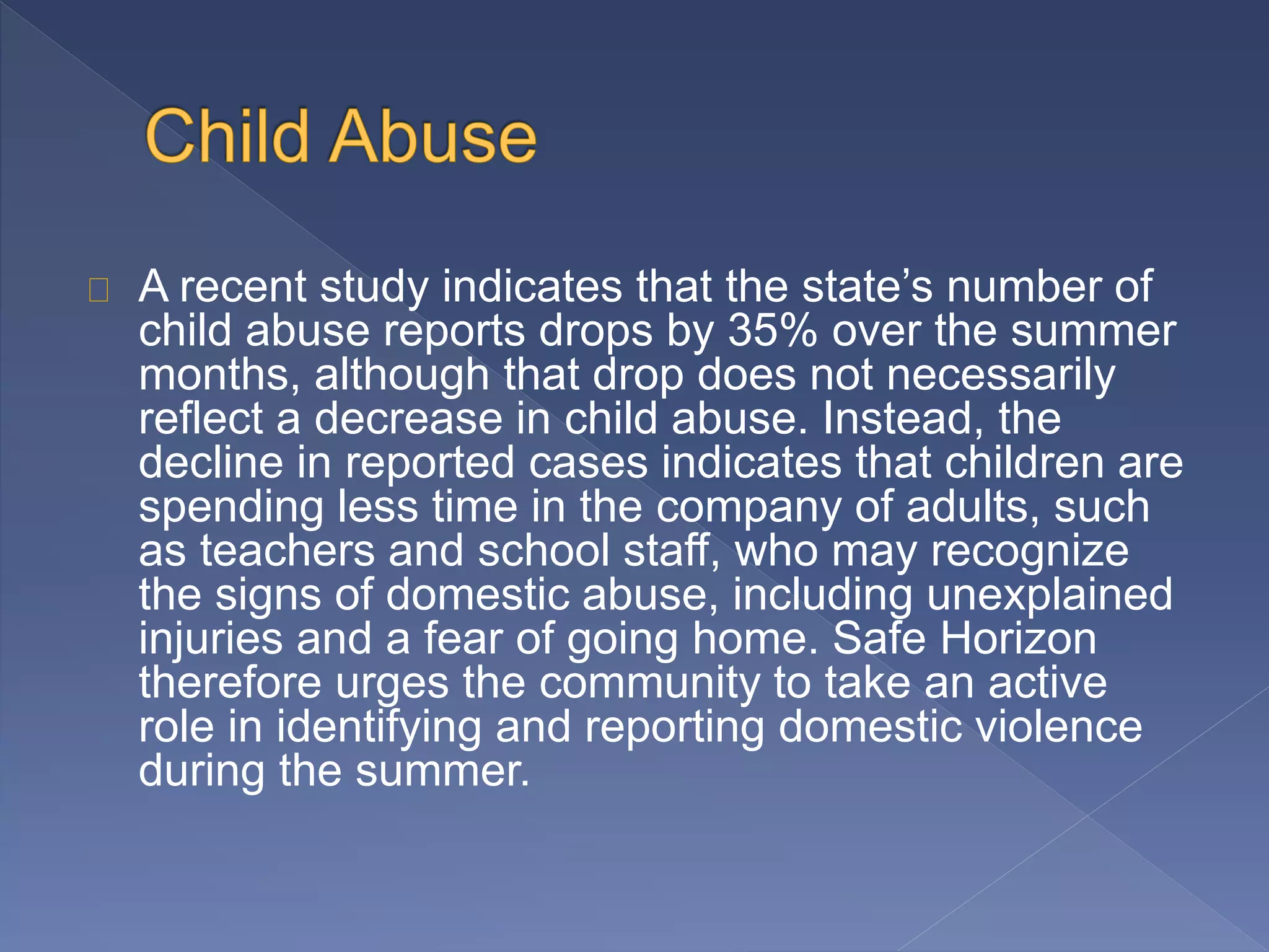 Safe Haven Engages Citizens in the Fight against Child Abuse | PPTX