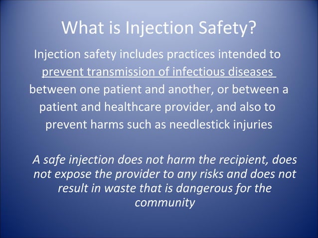 Safe injection practice | PPT