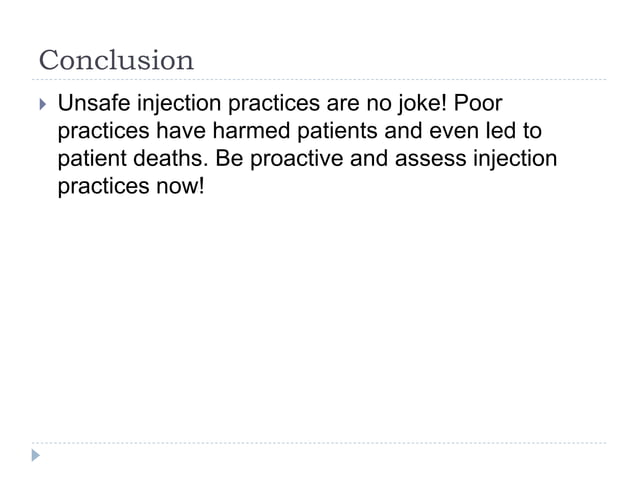 safe injection practice as per NABH.pptx | First Aid | Injuries