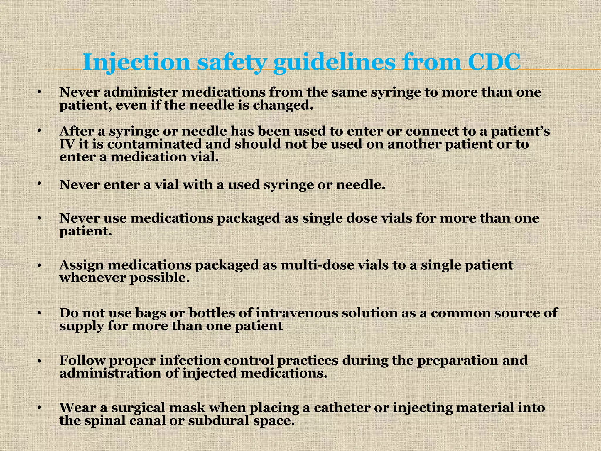 Safe injection practice, INJECTION SAFETY | PPTX