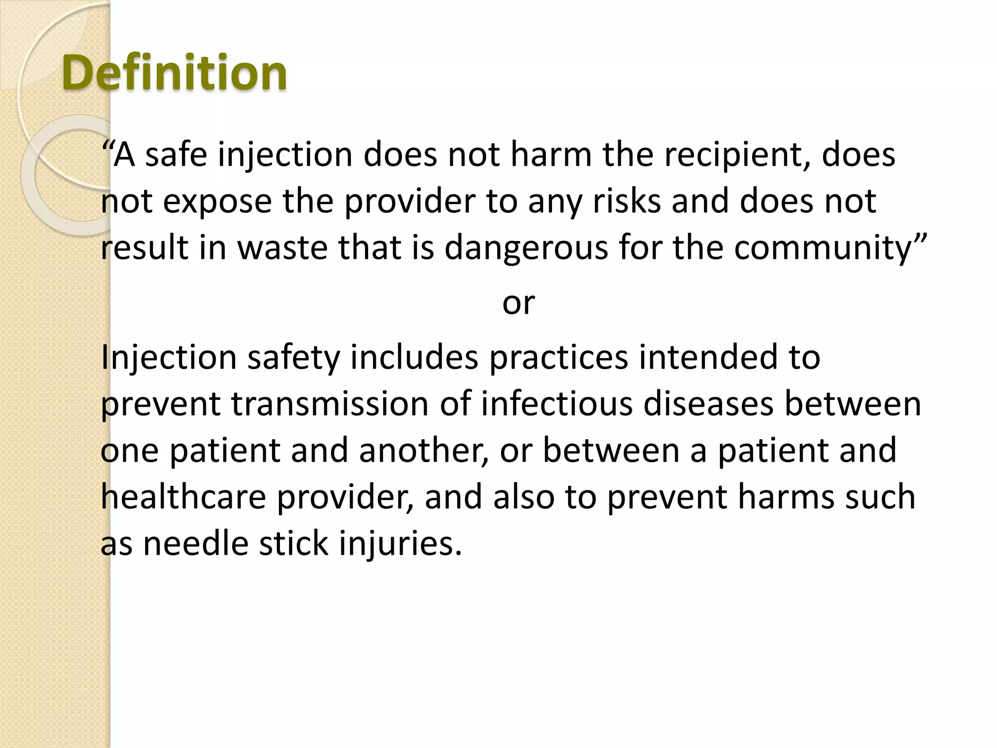 Safe injection practices | PPTX