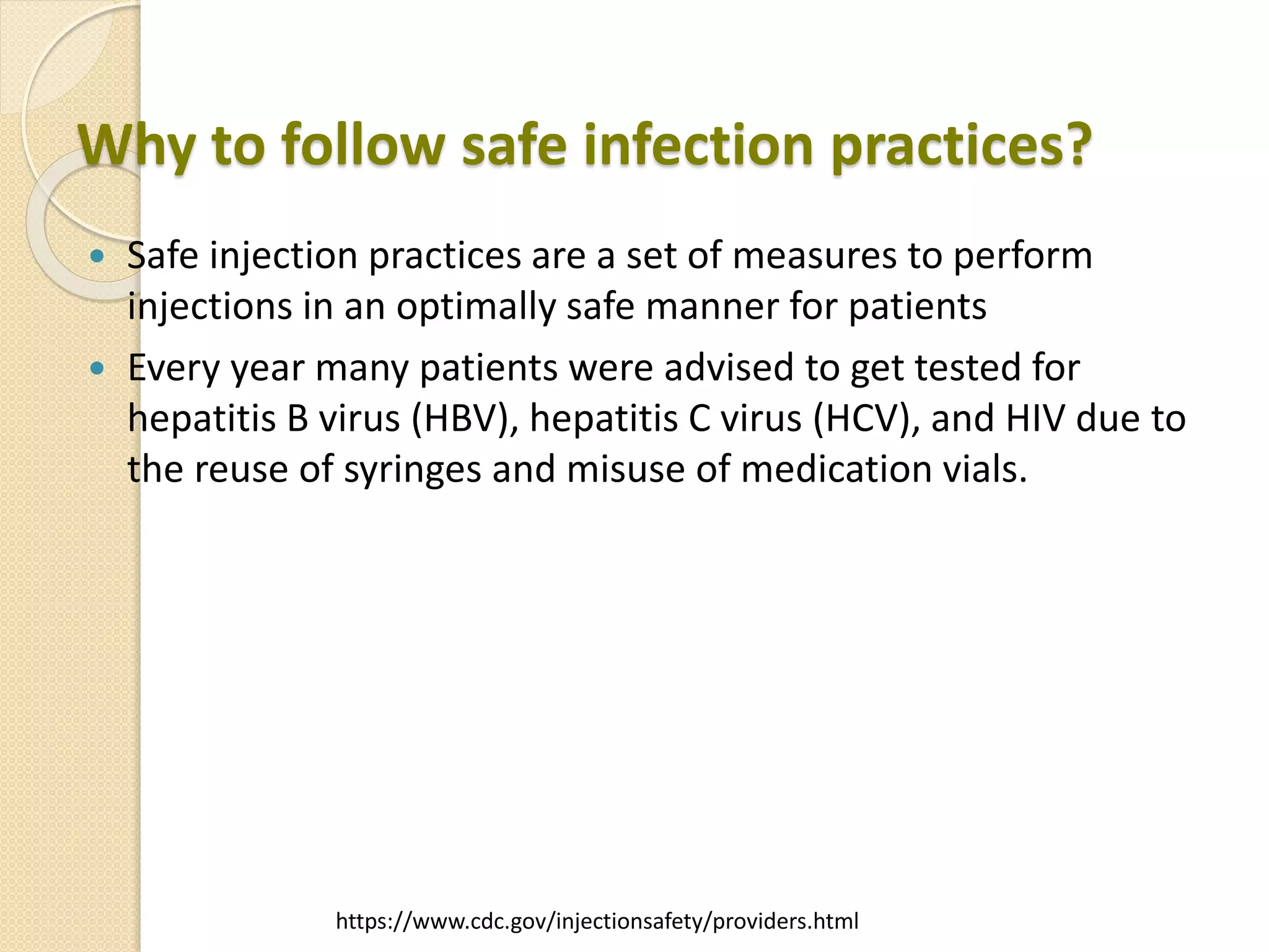 Safe Injection Practices Pptx