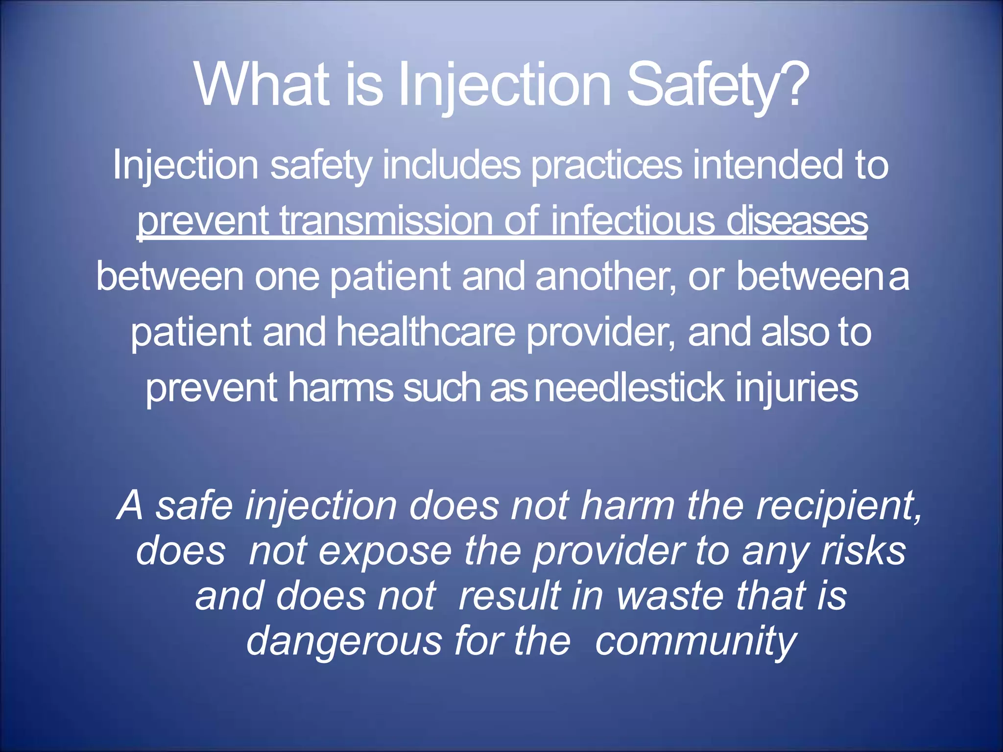 Safeinjectionpractices ppt | PPT