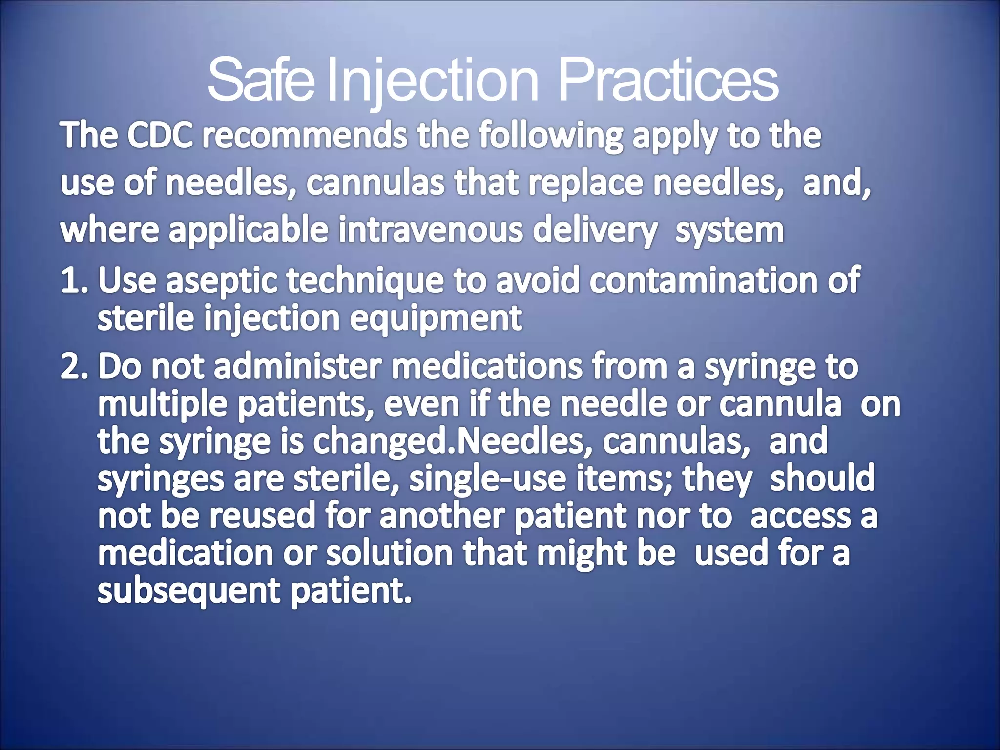 Safeinjectionpractices ppt | PPT