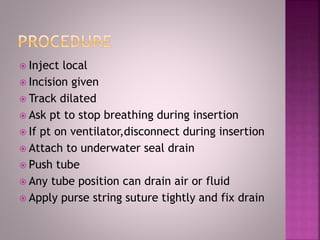 Safe insertion of chest tube | PPTX
