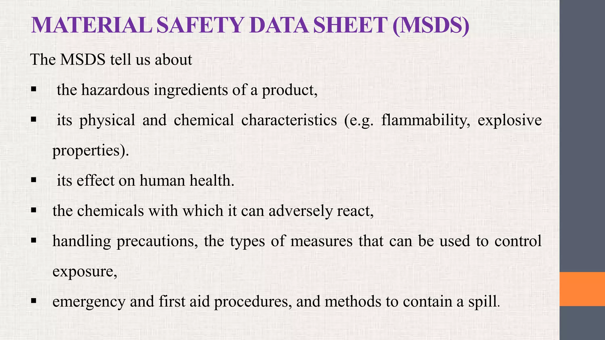 Safe laboratory Practices, Chemical Storage and laboratory safety ...