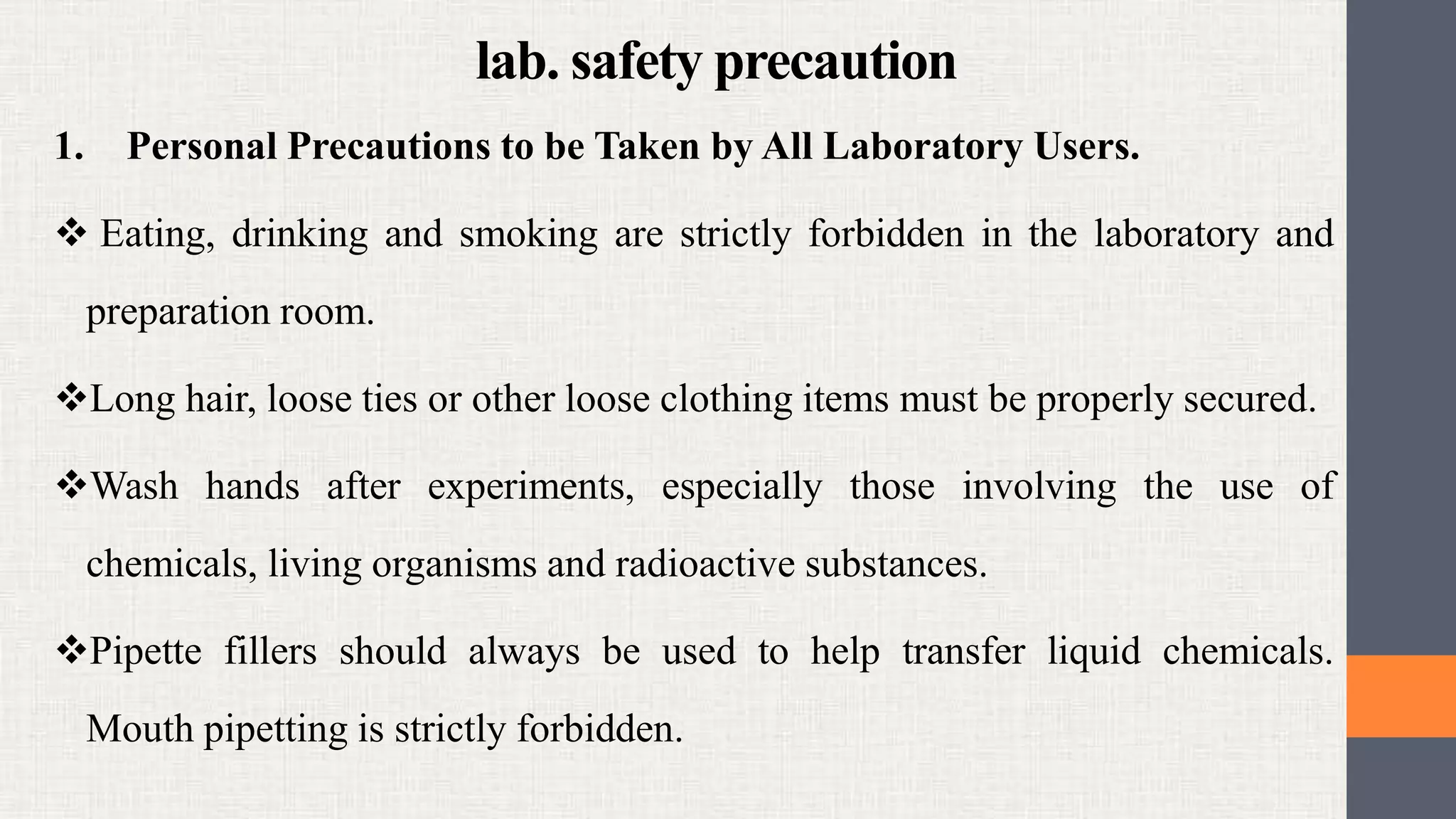 Safe laboratory Practices, Chemical Storage and laboratory safety ...