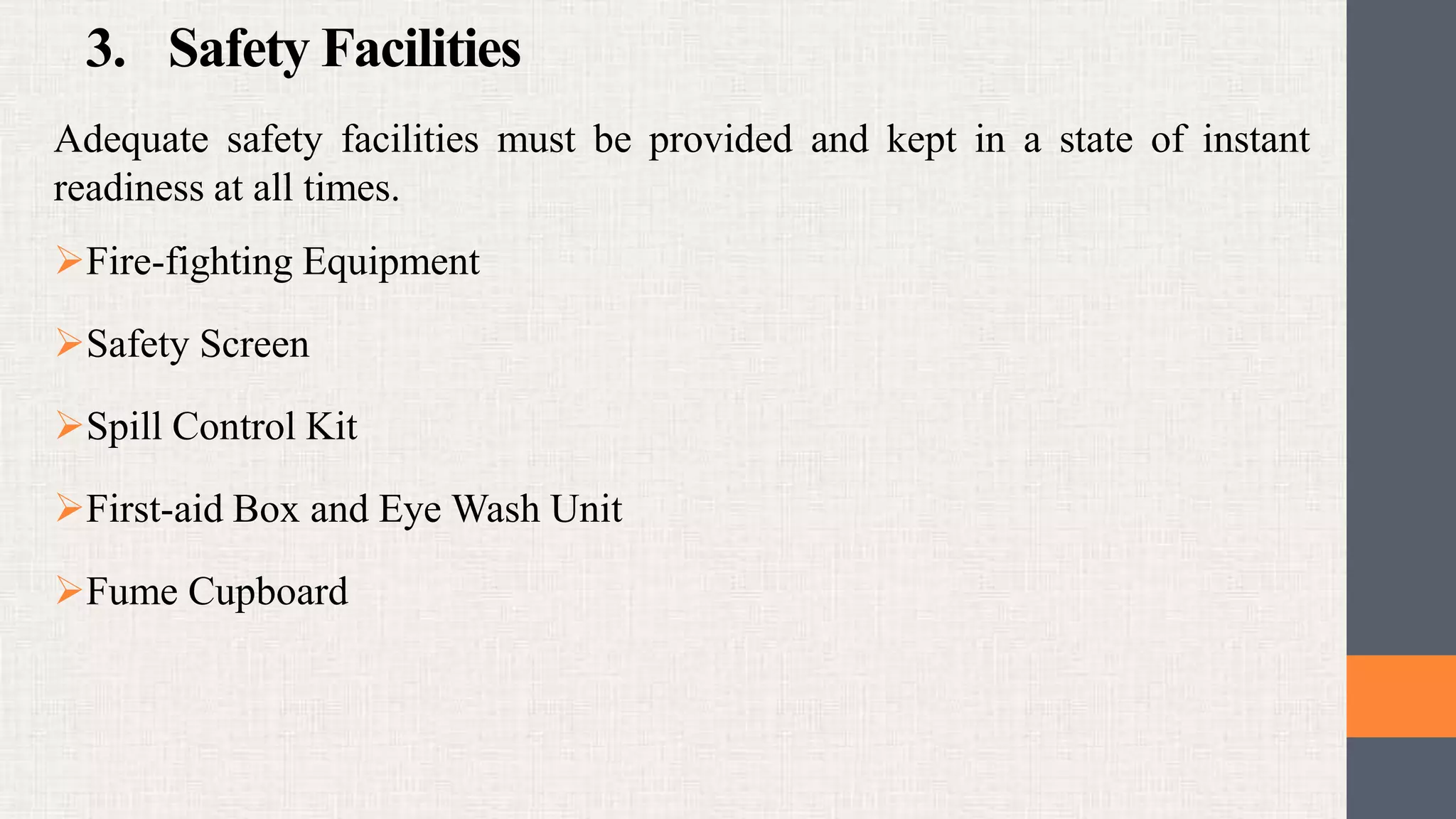 Safe laboratory Practices, Chemical Storage and laboratory safety ...